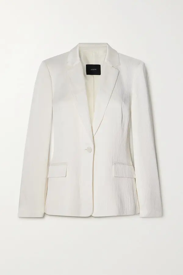 JOSEPH Joaquim Crinkled-satin Blazer - Ivory