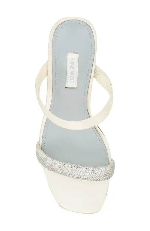 Nine West Shimme Embellished Slide Sandal - Ivory