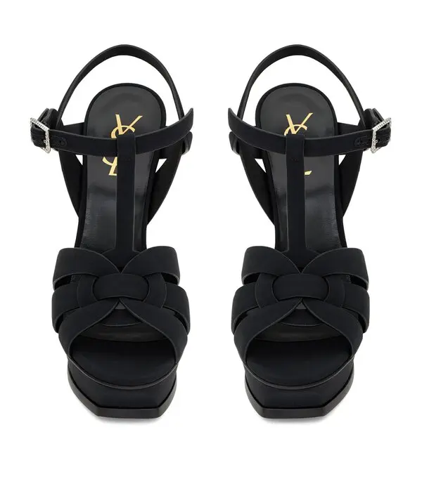 Saint Laurent Silk Tribute 135 Platform Sandals