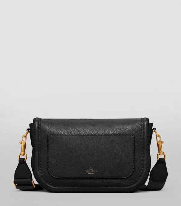 Valentino Garavani Leather Alltime Shoulder Bag - Black