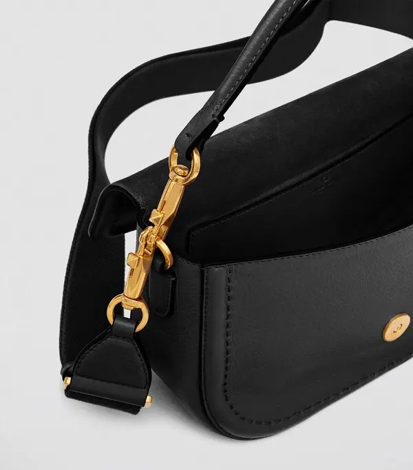 Valentino Garavani Leather Alltime Shoulder Bag - Black