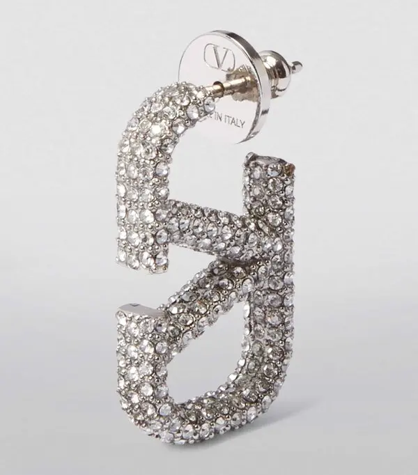Valentino Garavani Vlogo Strass Earrings - Metallic