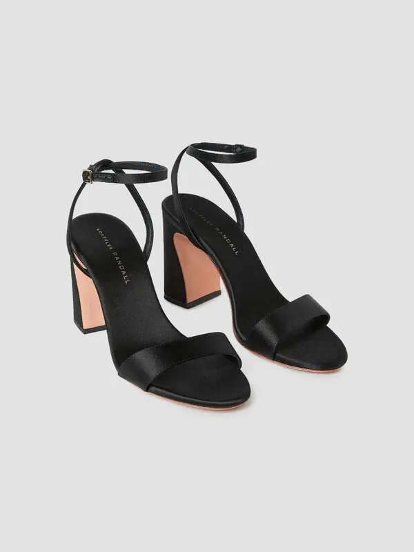 LOEFFLER RANDALL Malia 90mm Curved-heel Satin Sandals - Black