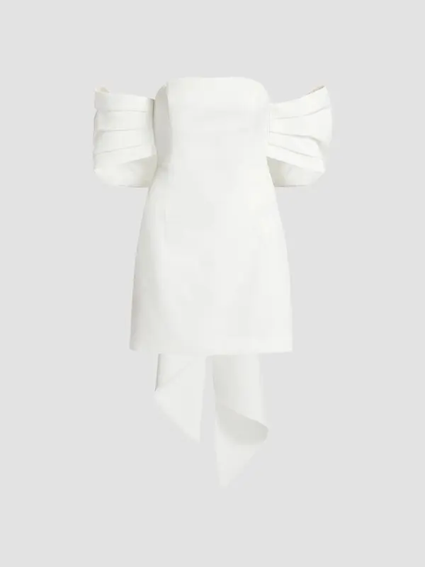 ELLIATT Disco Hour Calypso Bow Minidress - Ivory