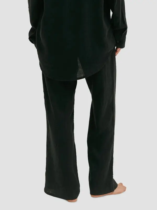 Desmond & Dempsey Drawstring Linen Lounge Pants