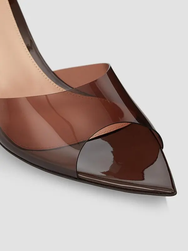 GIANVITO ROSSI Elle 55mm Plexi Mules - Brown