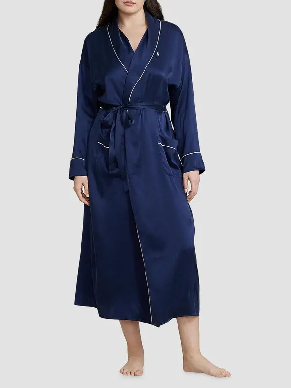 Polo Ralph Lauren Belted Silk-blend Robe