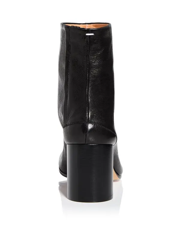MAISON MARGIELA Tabi Split Toe Block Heel Booties - Black