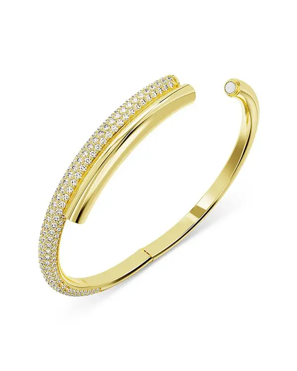 SWAROVSKI Dextera Half Pave Bangle Bracelet - Gold