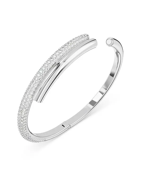 SWAROVSKI Dextera Half Pave Bangle Bracelet - Silver