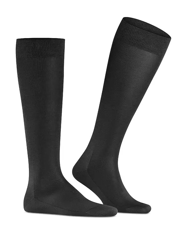 Falke Cotton Blend Fil D'ecosse Knee High Socks - Black
