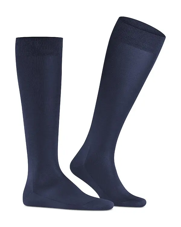Falke Cotton Blend Fil D'ecosse Knee High Socks - Dark Navy