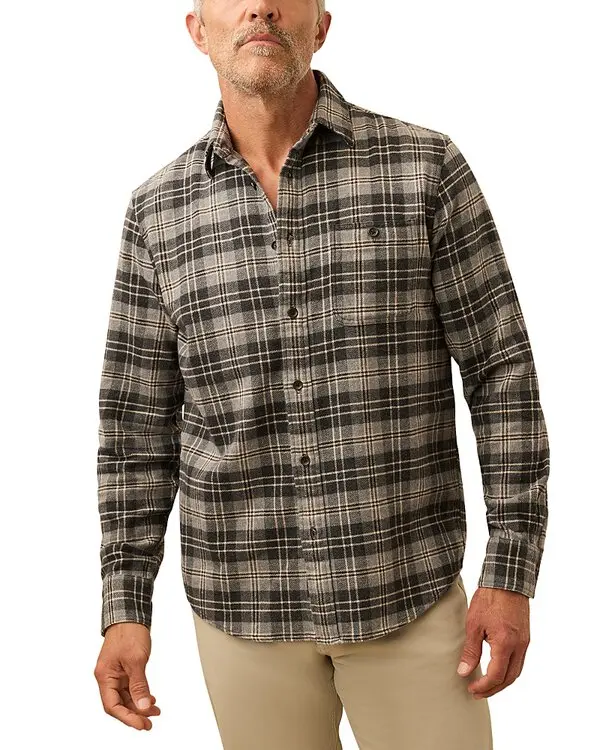 Faherty Brand Super Brushed Flannel Shirt - Dark Cloud