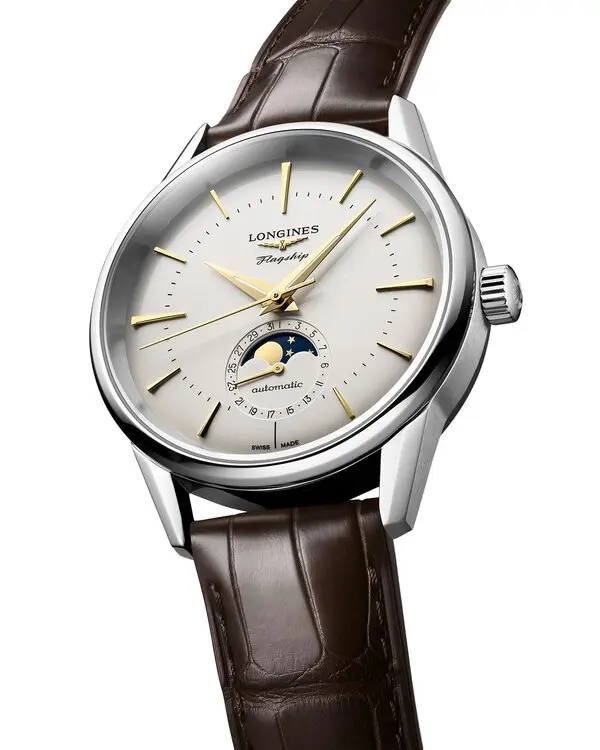 LONGINES Flagship Heritage 38mm Watch - Ivory/brown