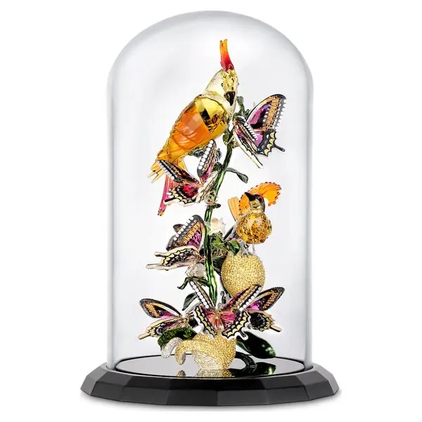 SWAROVSKI Idyllia Birds And Butterflies Bell Jar - Yellow