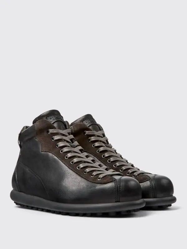 Camper Lace-up Leather Boots - Black