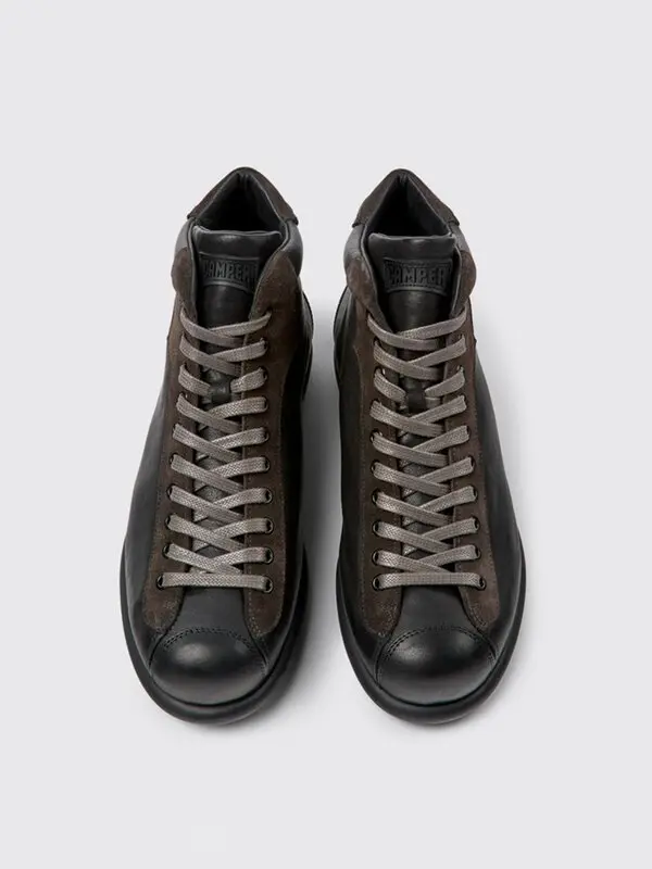 Camper Lace-up Leather Boots - Black