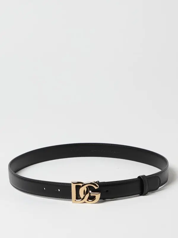 Dolce & Gabbana Dg Monogram Buckle Leather Belt - Black