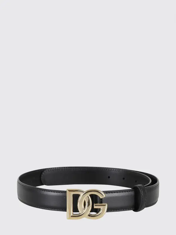 Dolce & Gabbana Dg Monogram Buckle Leather Belt - Black