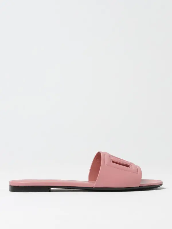 Dolce & Gabbana Leather Mule Sandals - Pink