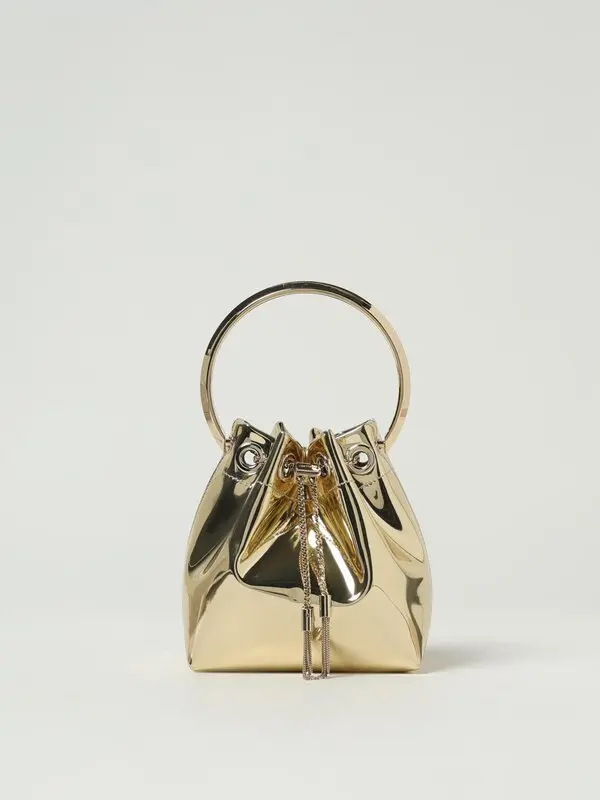 JIMMY CHOO Drawstring Mini Bag With Hoop Handle - Gold