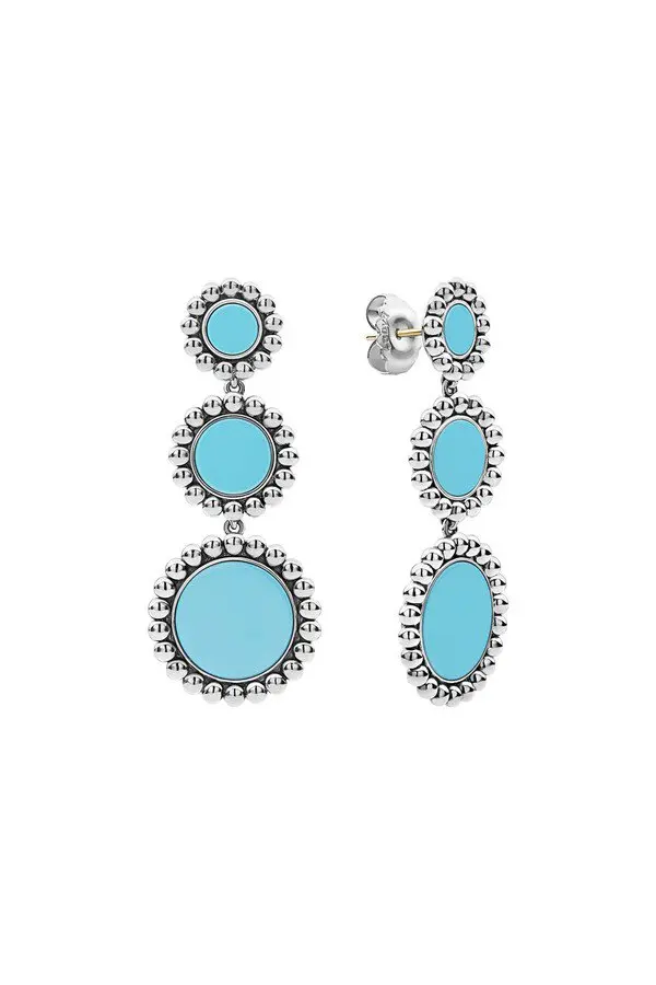 Lagos Maya Ceramic Circle Drop Earrings - Blue