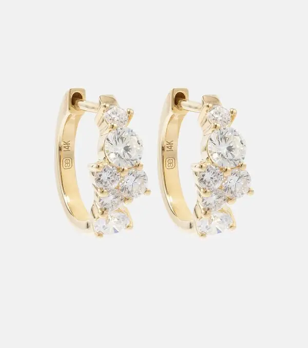 SYDNEY EVAN 14kt Yellow Huggie Diamond Earrings - Gold