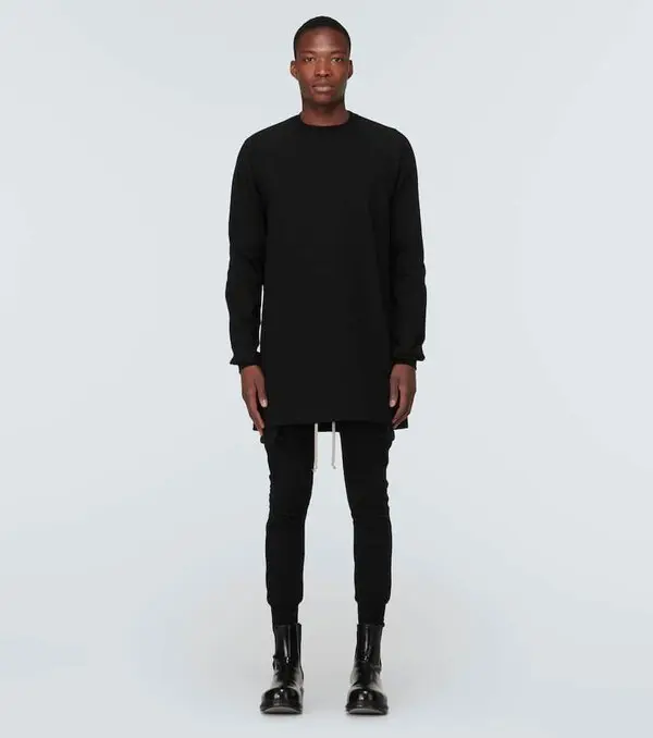 Rick Owens Baseball Cotton Jersey Sweatshirt