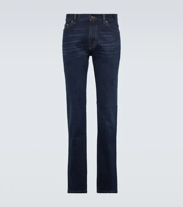 Zegna Roccia Low-rise Slim Jeans - Blue