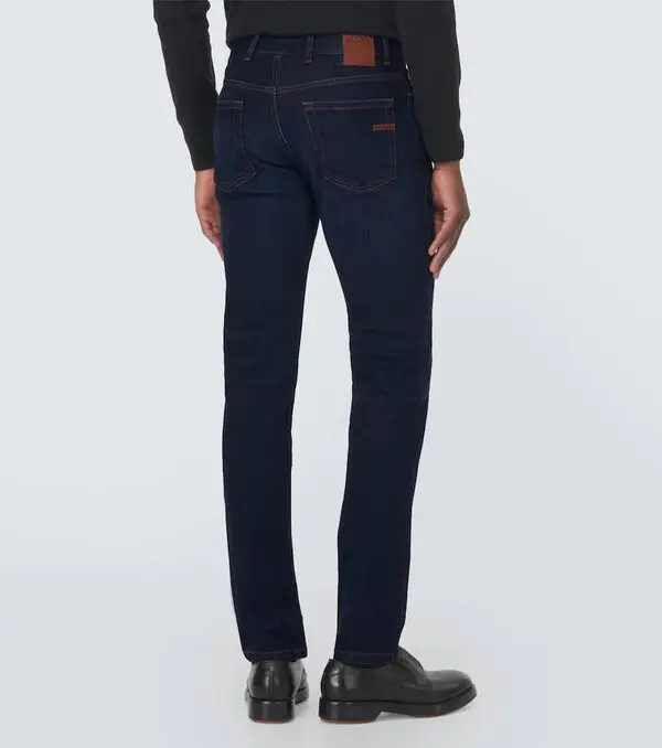 Zegna Roccia Low-rise Slim Jeans - Blue