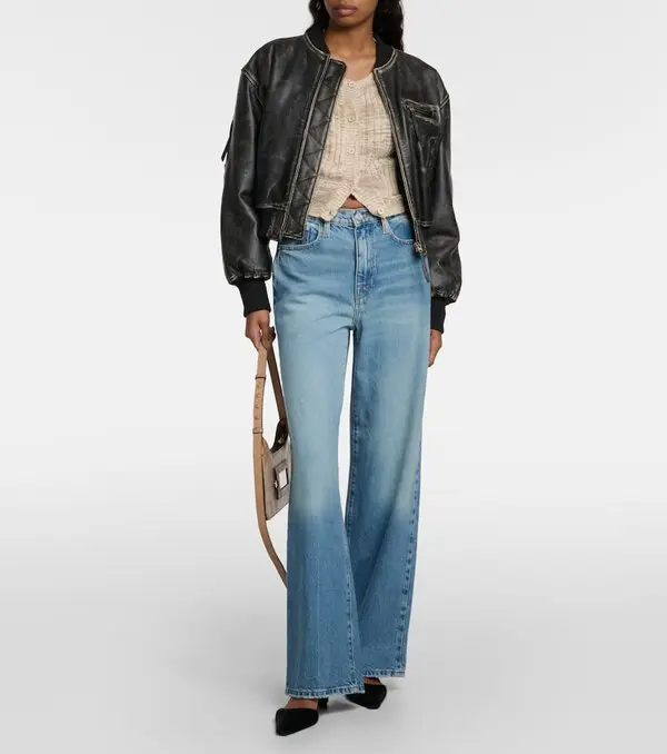 FRAME Le Jane High-rise Wide-leg Jeans - Blue
