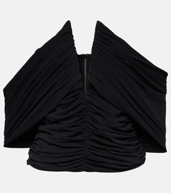 Magda Butrym Off-shoulder Cropped Blouse - Black