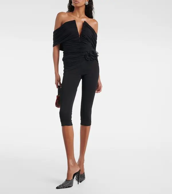Magda Butrym Off-shoulder Cropped Blouse
