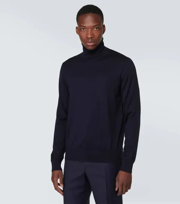 Dolce & Gabbana Cashmere-blend Turtleneck Sweater - Blue