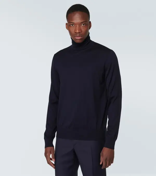 Dolce & Gabbana Cashmere-blend Turtleneck Sweater - Blue