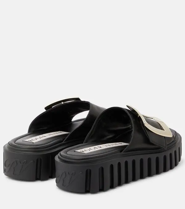 ROGER VIVIER Viv' Go Thick Leather Mules