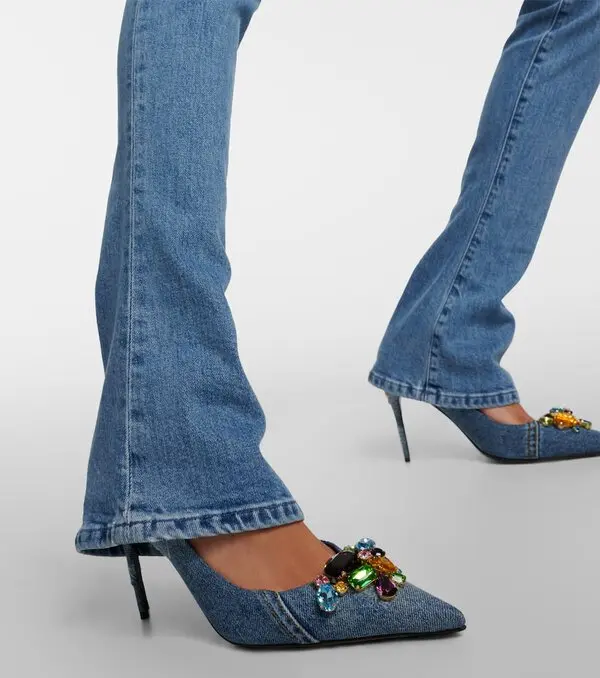 Dolce & Gabbana Crystal-embellished Denim Pumps