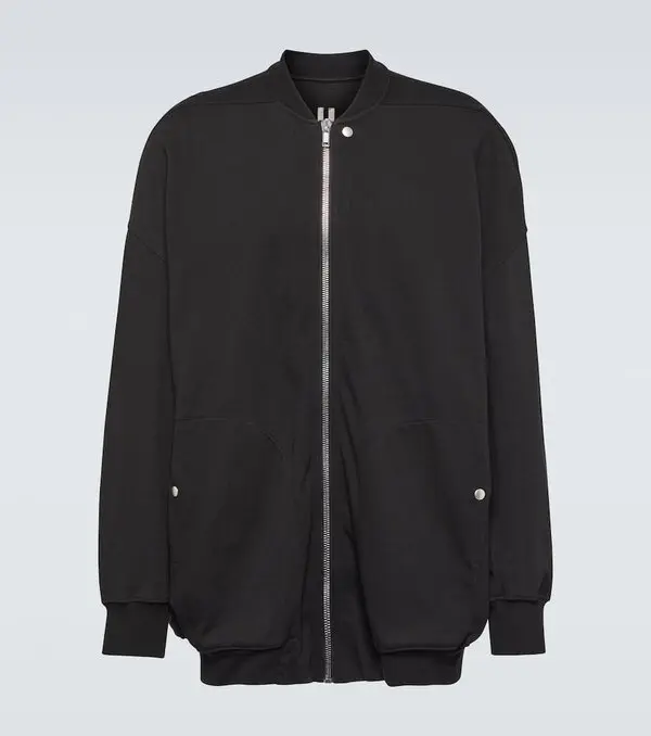 Rick Owens Jumbo Peter Flight Distressed Cotton Jacket - Black