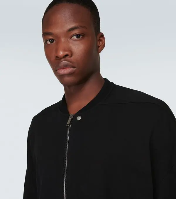 Rick Owens Jumbo Peter Flight Distressed Cotton Jacket - Black