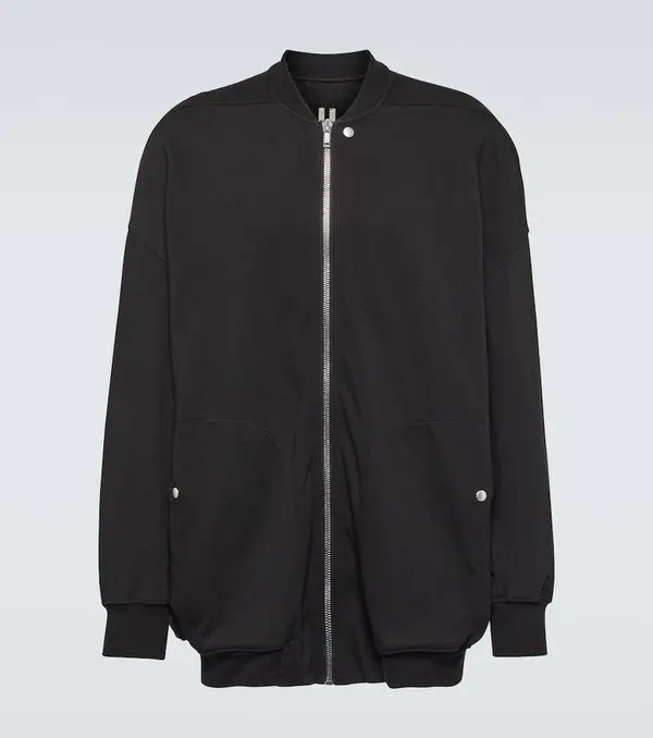 Rick Owens Jumbo Peter Flight Distressed Cotton Jacket - Black