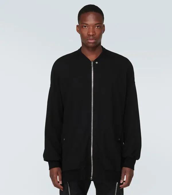 Rick Owens Jumbo Peter Flight Distressed Cotton Jacket - Black