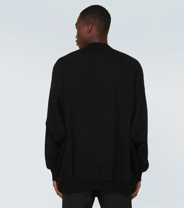 Rick Owens Jumbo Peter Flight Distressed Cotton Jacket - Black