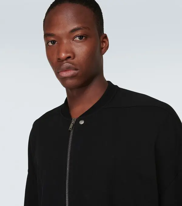 Rick Owens Jumbo Peter Flight Distressed Cotton Jacket - Black