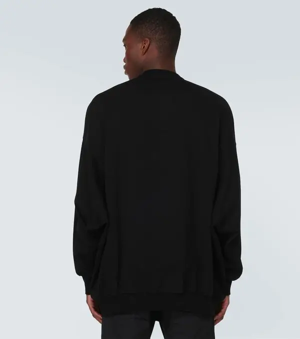 Rick Owens Jumbo Peter Flight Distressed Cotton Jacket - Black