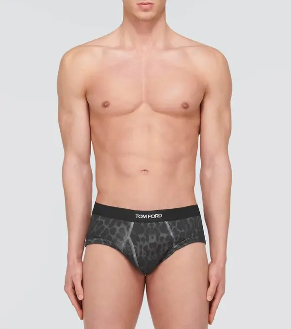 TOM FORD Leopard-print Cotton-blend Boxer Briefs