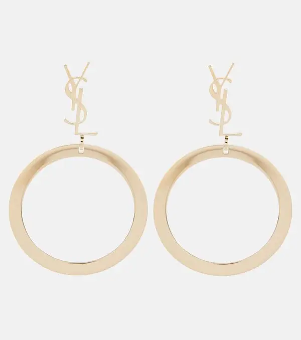 Saint Laurent Cassandre Hoop Earrings - Gold