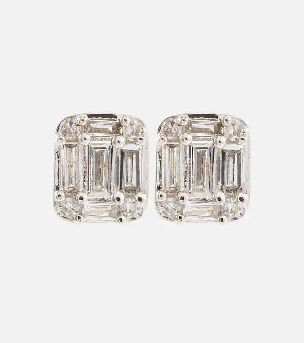 STONE AND STRAND Shield Of Strength Diamond Stud Earrings - Gold