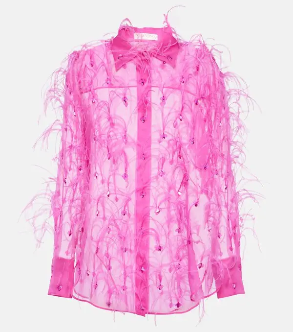 Valentino Garavani Embroidered Silk Organza Blouse