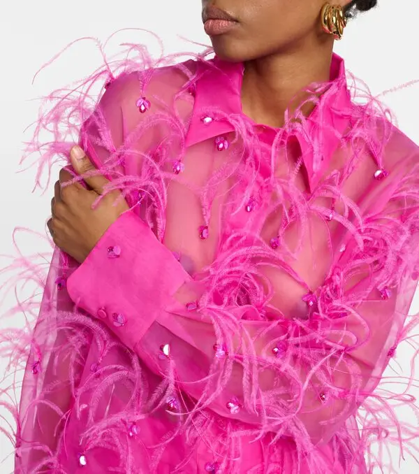 Valentino Garavani Embroidered Silk Organza Blouse