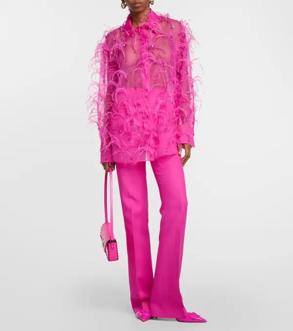 Valentino Garavani Embroidered Silk Organza Blouse